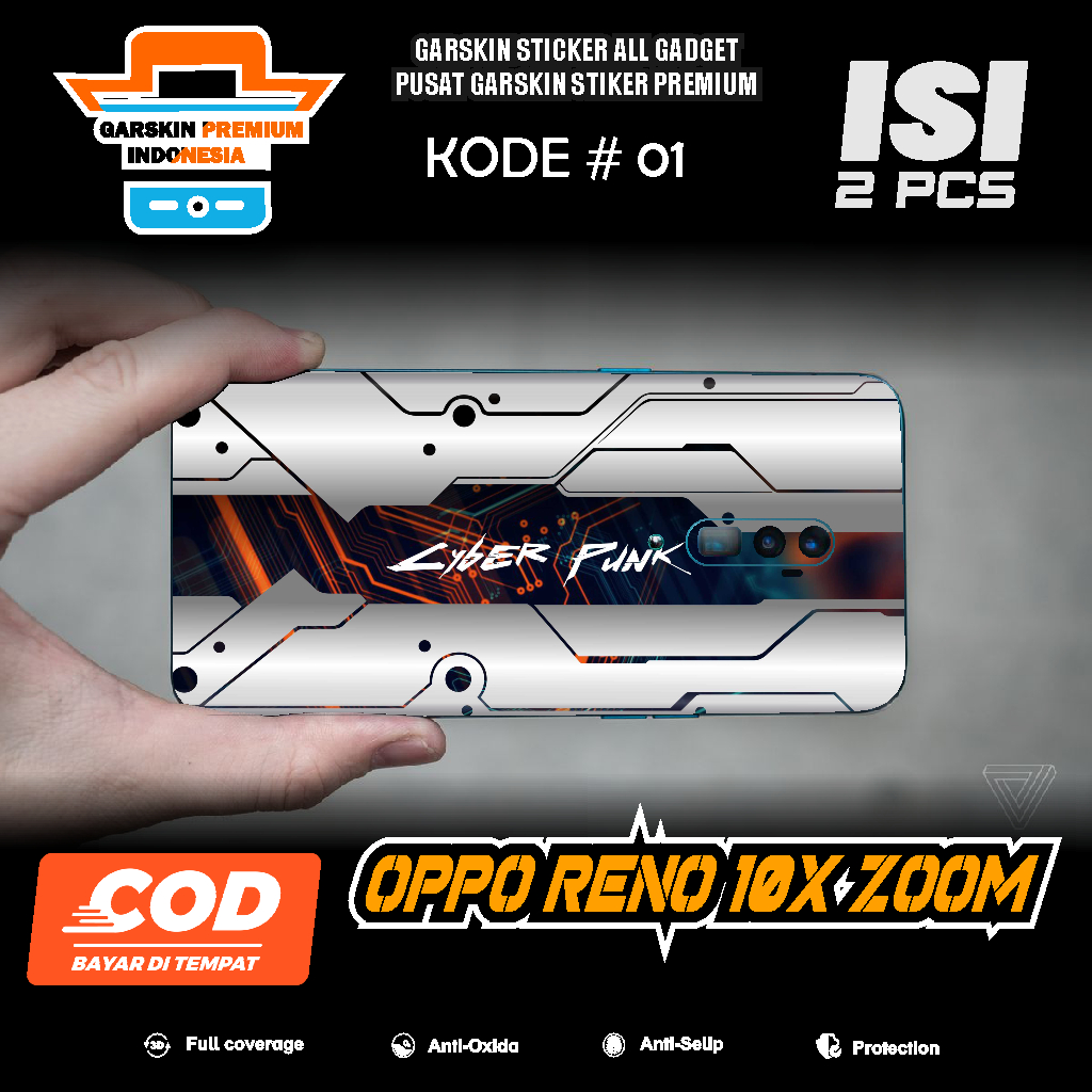 Jual COD Garskin Sticker Oppo Reno 10X Zoom 5G Motif 1-5 Bisa Request ...