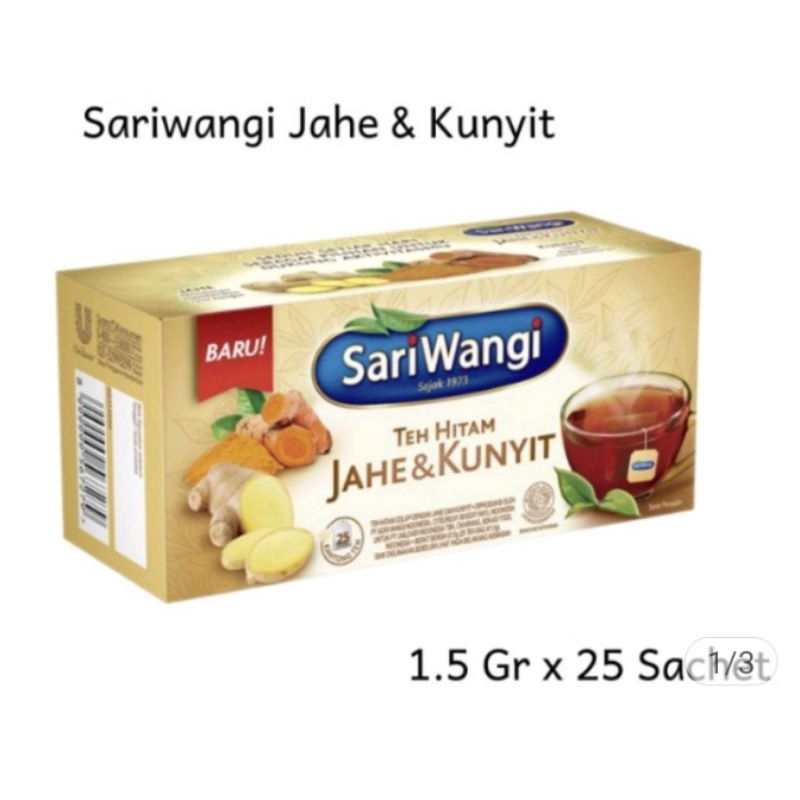 Jual SARI WANGI TEH HiTAM JAHE DAN KUNYIT CELUP 1.5gx25 KANTONG TEH ...