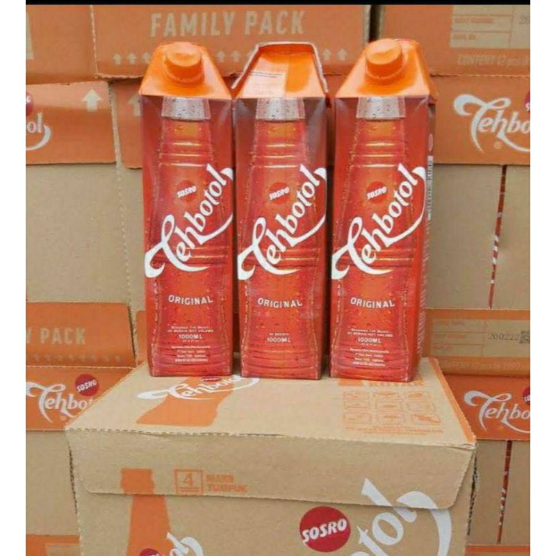 Jual TEH BOTOL SOSRO 1 liter kartonan isi 12 pcs/Minuman Teh Botol ...