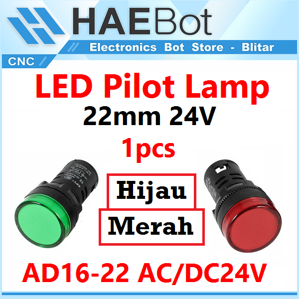 Jual [HAEBOT] LED Pilot Lamp 22mm 24V Merah Hijau AD16-22DS | Shopee ...