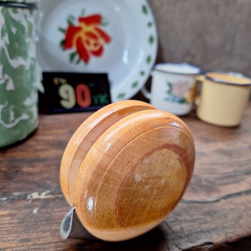 Jual YOYO Kayu MAHONI Motif POLOS Coklat Muda Besar 7cm Jadul 90an YO ...