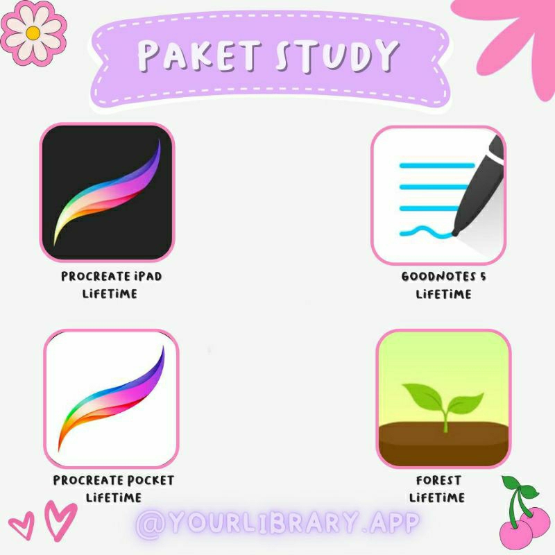 Jual *PROMO PAKET STUDY IOS* Procreate,Pocket,Goodnotes 5,Forest ...