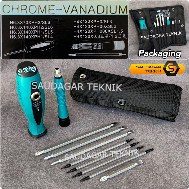 Jual Obeng Bolak Balik 2 Way 2 Arah Obeng Model T Obeng Reparasi Set ...