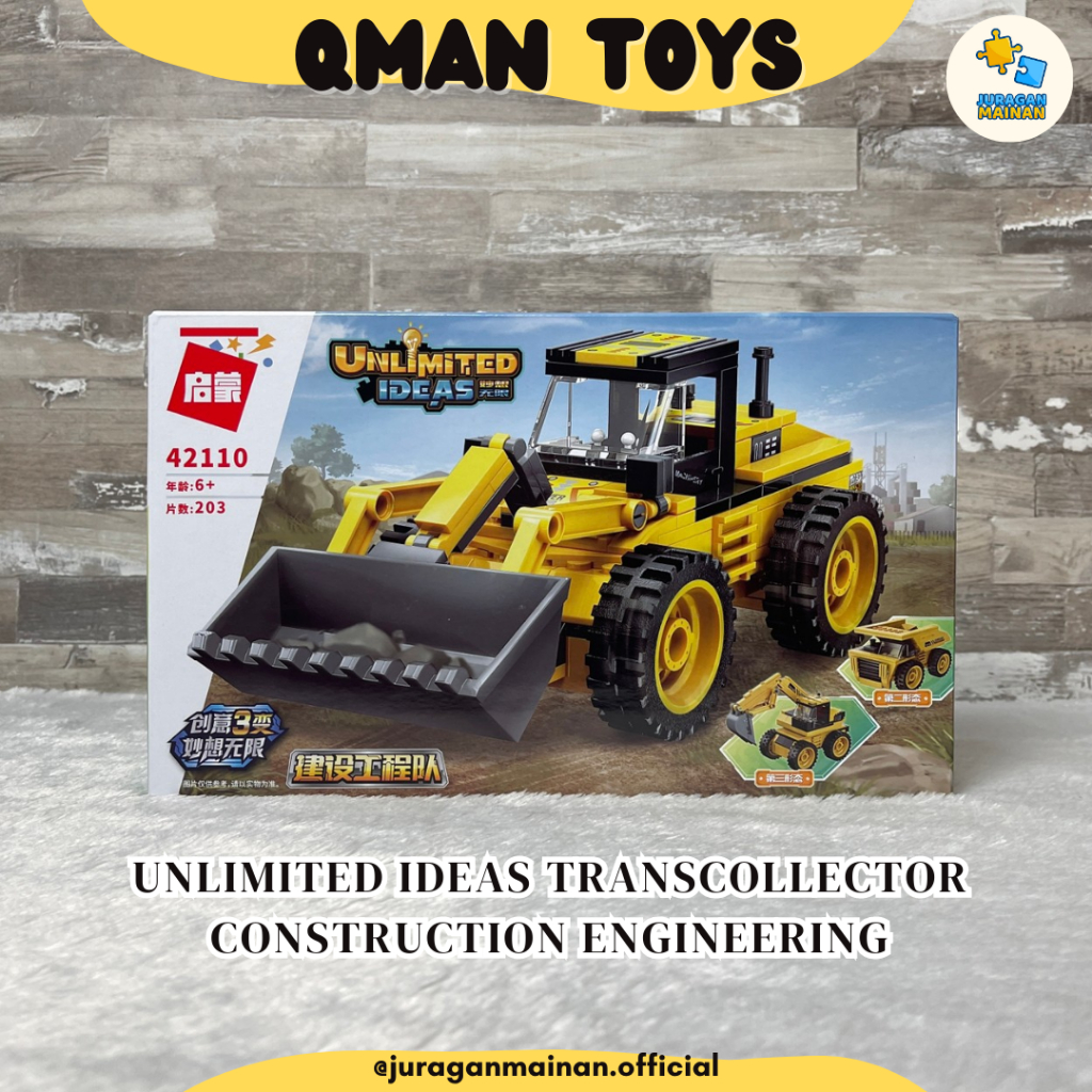 Jual QMAN TOYS Unlimited Ideas Construction Engineering - Bongkar Susun Brick Block Mainan ...