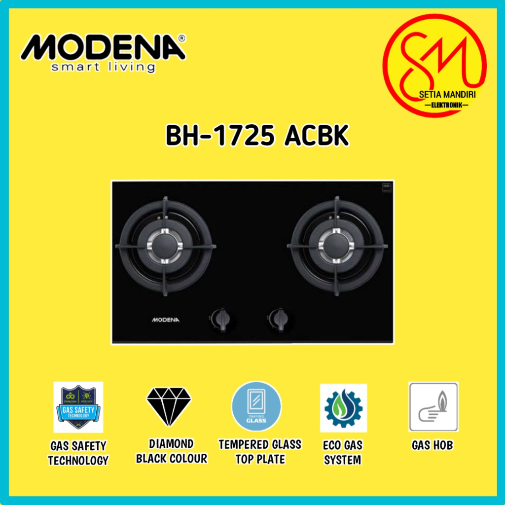 Jual [Instant] MODENA Kompor tanam 2 Tungku BH 1725 ACBK - Safety Gas ...