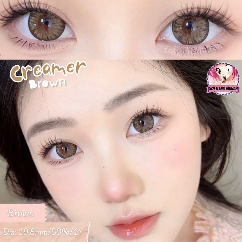 Jual Creamer Brown softlens 19.8mm big eyes motif bunga cerah di mata ...