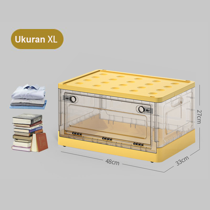 Jual Yuumi transparan dengan roda Storage Box lipat Mainan Baju Anak ...