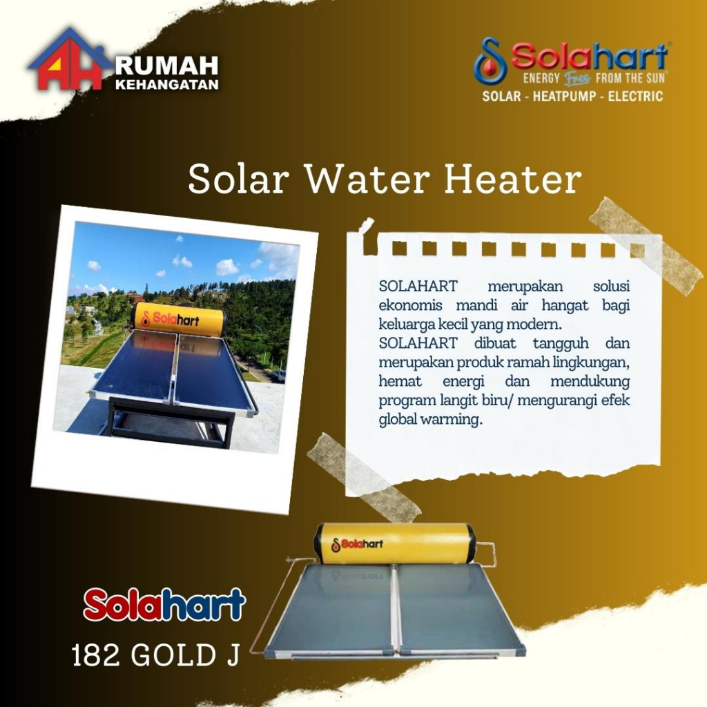 Jual Solar water heater solahart 182 Gold J/ pemanas air tenaga surya ...