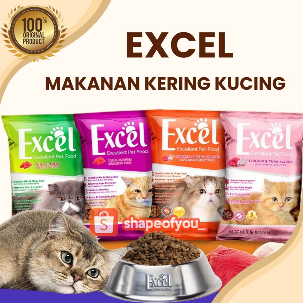 Jual Excel Makanan Kucing Kering 500gr Kitten Adult Cat Dry Food ...
