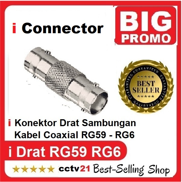 Jual i connector / konektor drat sambungan Kabel Coaxial RG59 RG6 Harga Reseller cctv21 | Shopee ...
