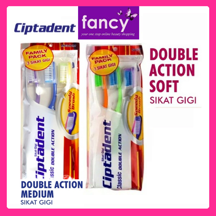 Jual Ciptadent Sikat Gigi Classic Double Action Soft / Medium Tooth ...