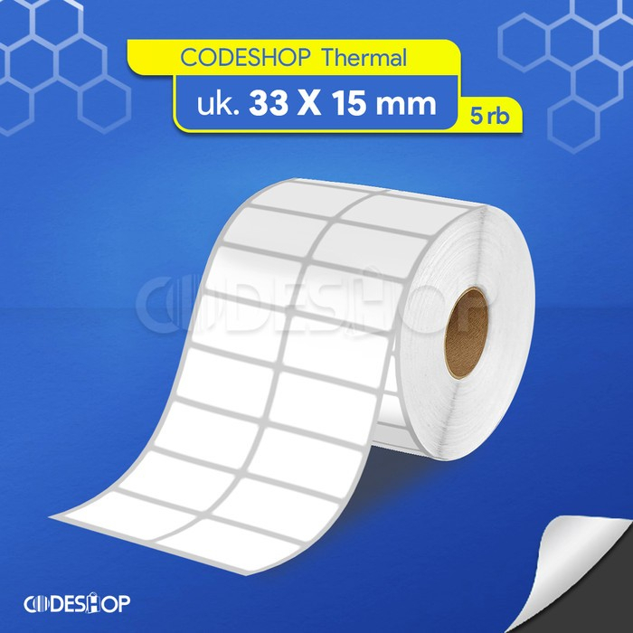 Jual Label Barcode Thermal 33 x 15mm 2 Line Isi 5000 Pcs | Shopee Indonesia