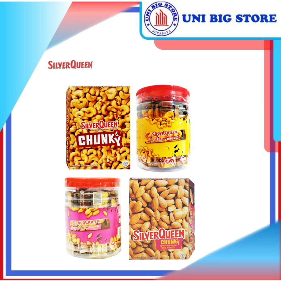 Jual Silverqueen Silver Queen Chocolate Cashew Almond Chunky Bar Jar ...