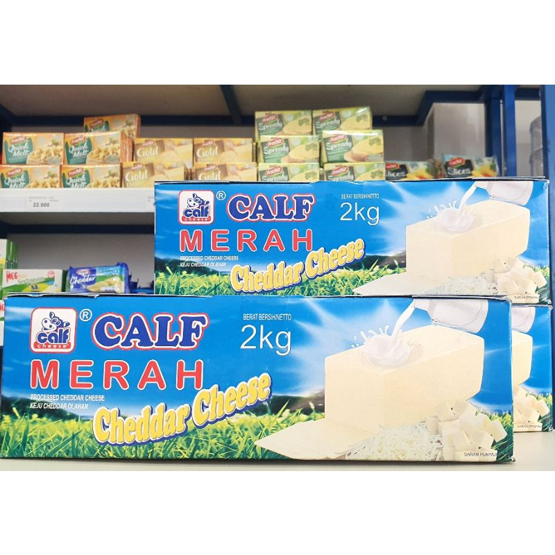 Jual Keju Calf Merah Cheddar Cheese 2Kg | Shopee Indonesia