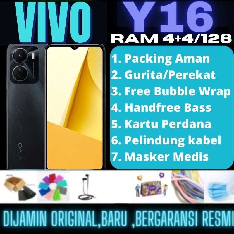 Jual VIVO Y16 4/128 , VIVO Y16 4+4/128 , y16 4/128 , y16 NEW SEGEL DAN BERGARANSI RESMI | Shopee ...
