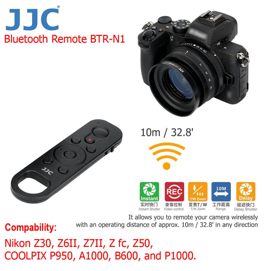Jual JJC Wireless Bluetooth Remote BTR-N1 For Nikon ZFC - Z30 - Z50 - P1000 | Shopee Indonesia