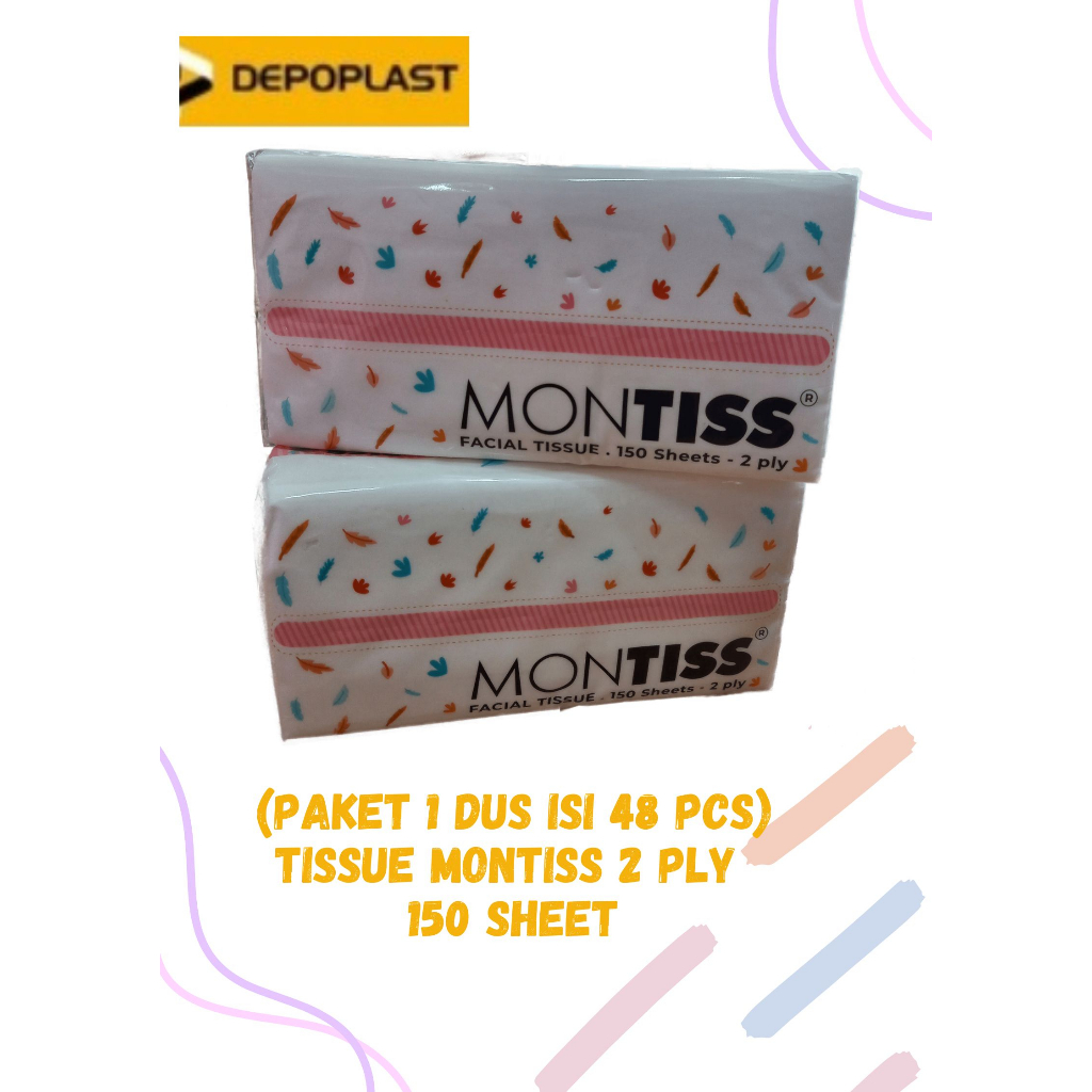 Jual (PAKET 1 DUS/48 Pcs) Tissue Facial Montiss 150 Sheets 2 Ply ...