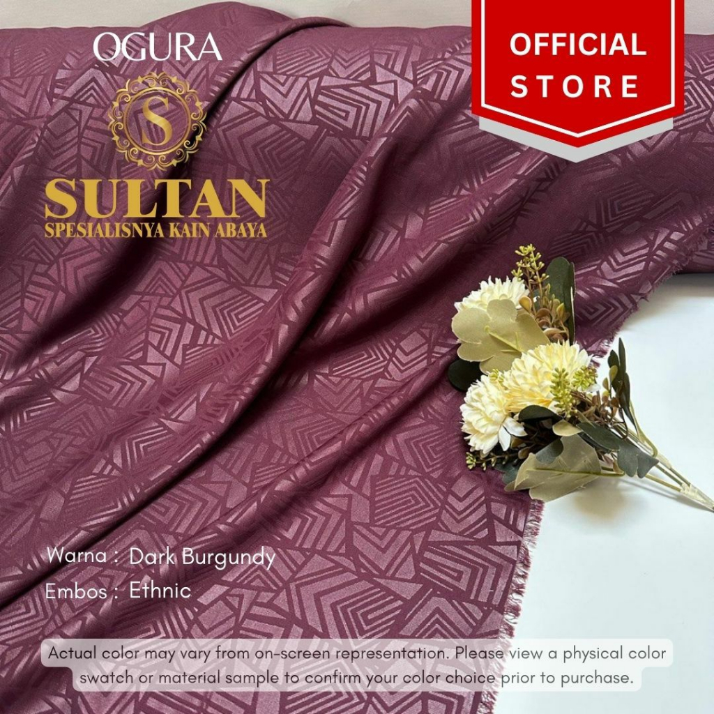Jual 50CM EMBOS ETHNIC OGURA DARK BURGUNDY KAINA ABAYA SULTAN | Shopee ...