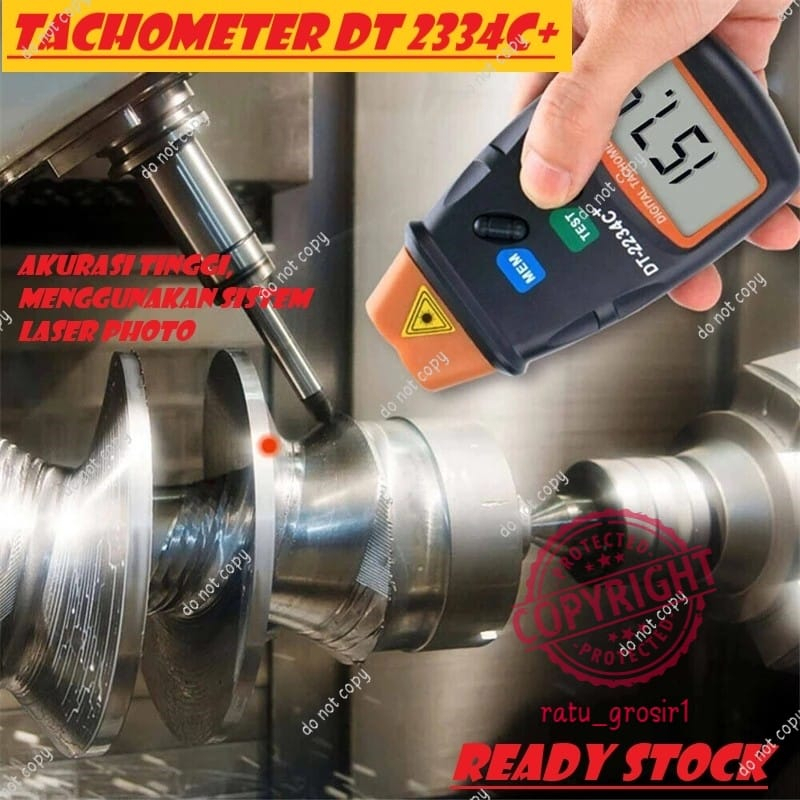 Jual Tachometer Digital Laser DT-2234C+ LCD Laser Photo RPM Meter Alat ...