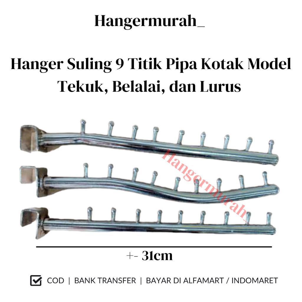 Jual Hanger Suling Pipa Kotak 9 Titik Model Tekuk, Belalai, dan Lurus ...