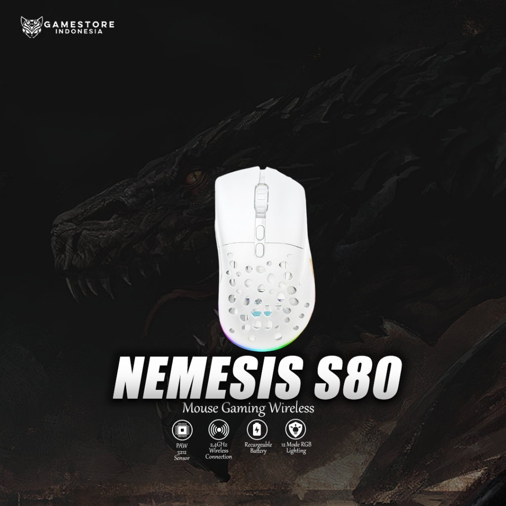 Jual Mouse Gaming Wireless NYK Nemesis S80 Lite Blackmoon | Shopee ...