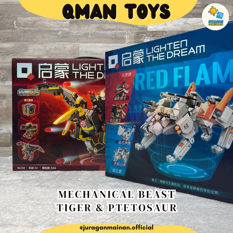 Jual QMAN TOYS Mechanical Beast Series - Mainan Bongkar Pasang Susun Toy DIY Edukasi - Tiger ...
