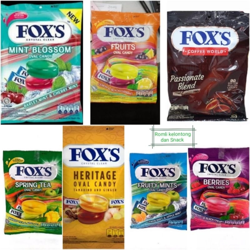 Jual Fox Foxs Fox's Permen Oval Cristal Clear Sak 125gr All Varian ...