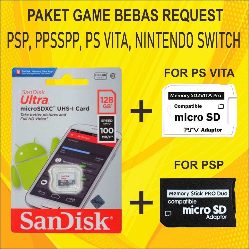 Jual Memory memori Psp Ps Vita 32GB 64GB 128GB 256GB 512GB Full Game ...