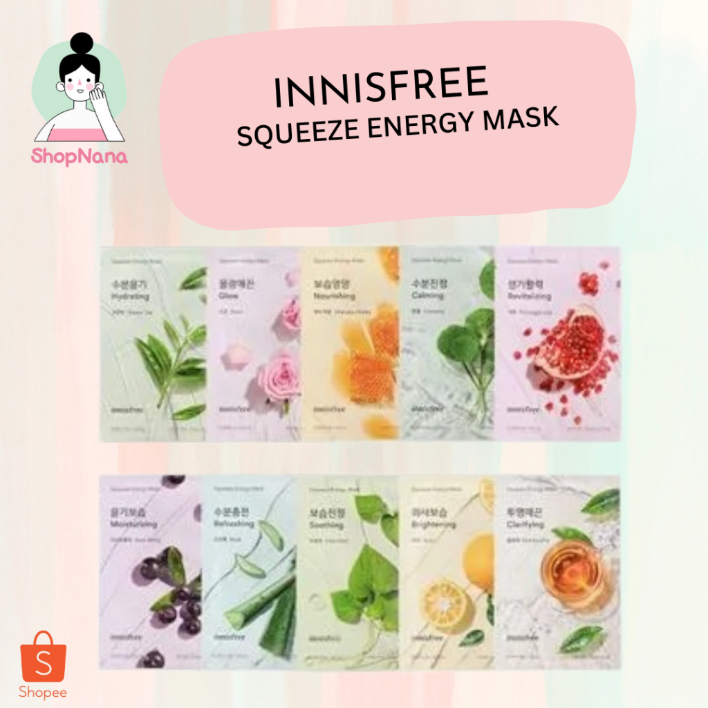 Jual Innisfree My Real Squeeze Mask Sheet EX 20ml (ORIGINAL 100%) | Shopee Indonesia