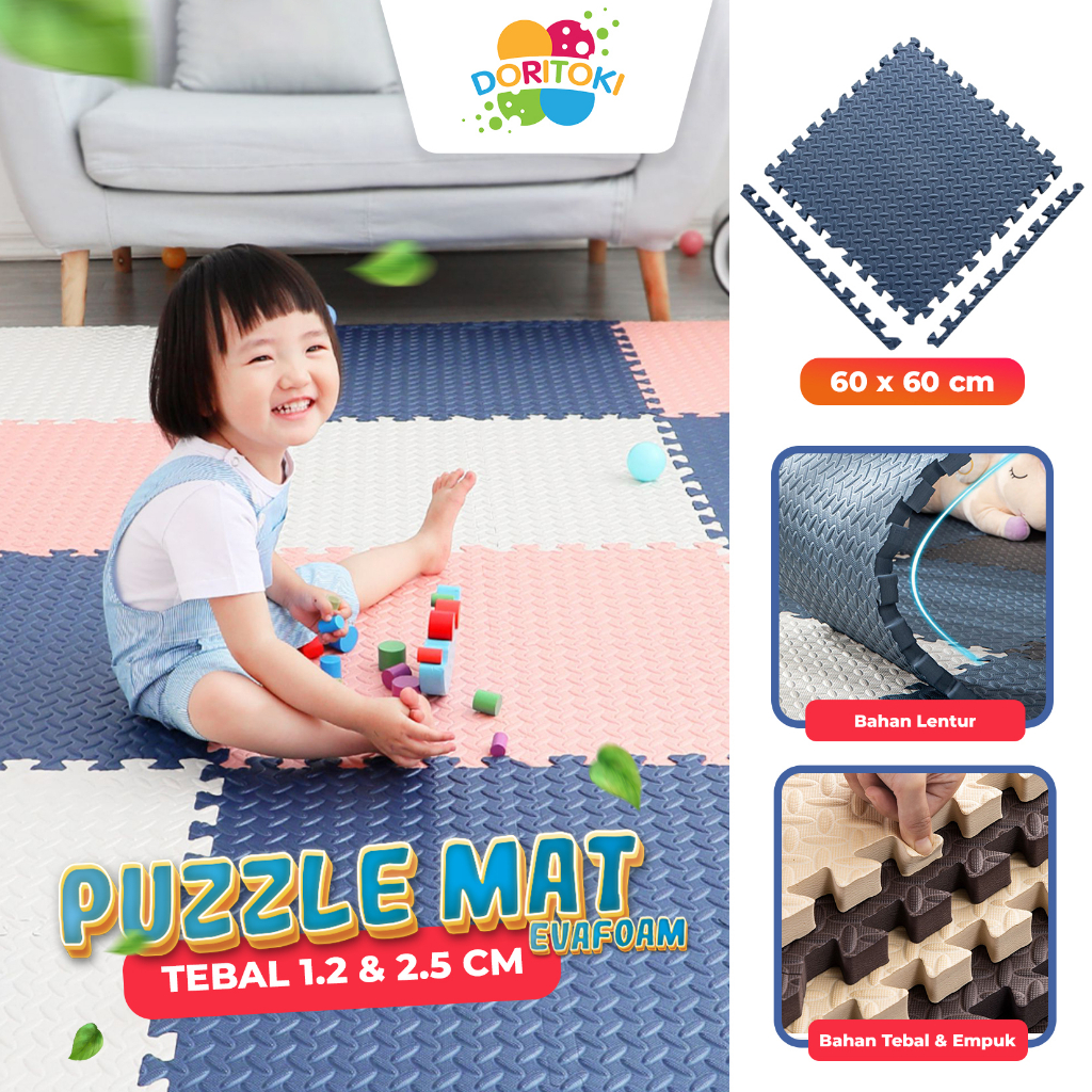 Jual Doritoki Matras 60x60cm 12mm Evamat Matras Puzzle Karpet Puzzle ...