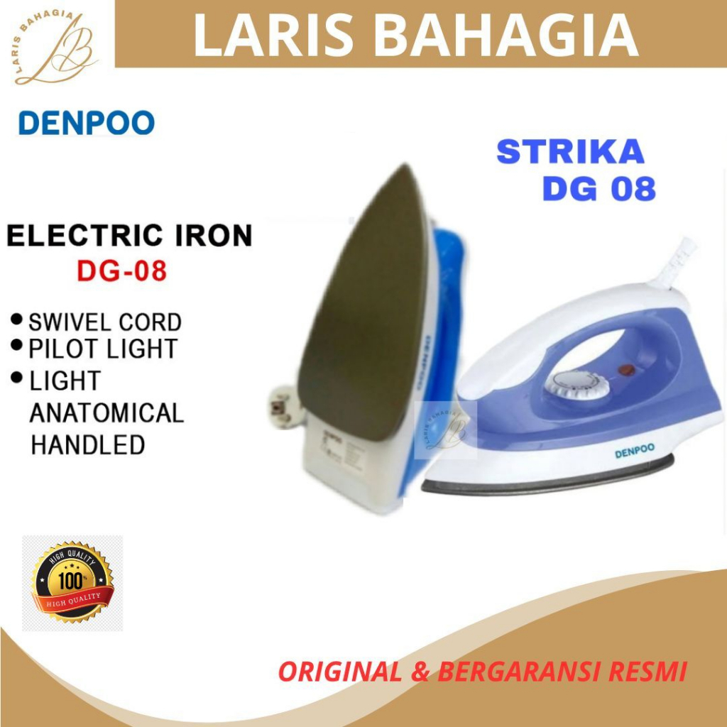 Jual Setrika Listrik / Elelctric Iron DENPOO DG 08 Biru | Shopee Indonesia
