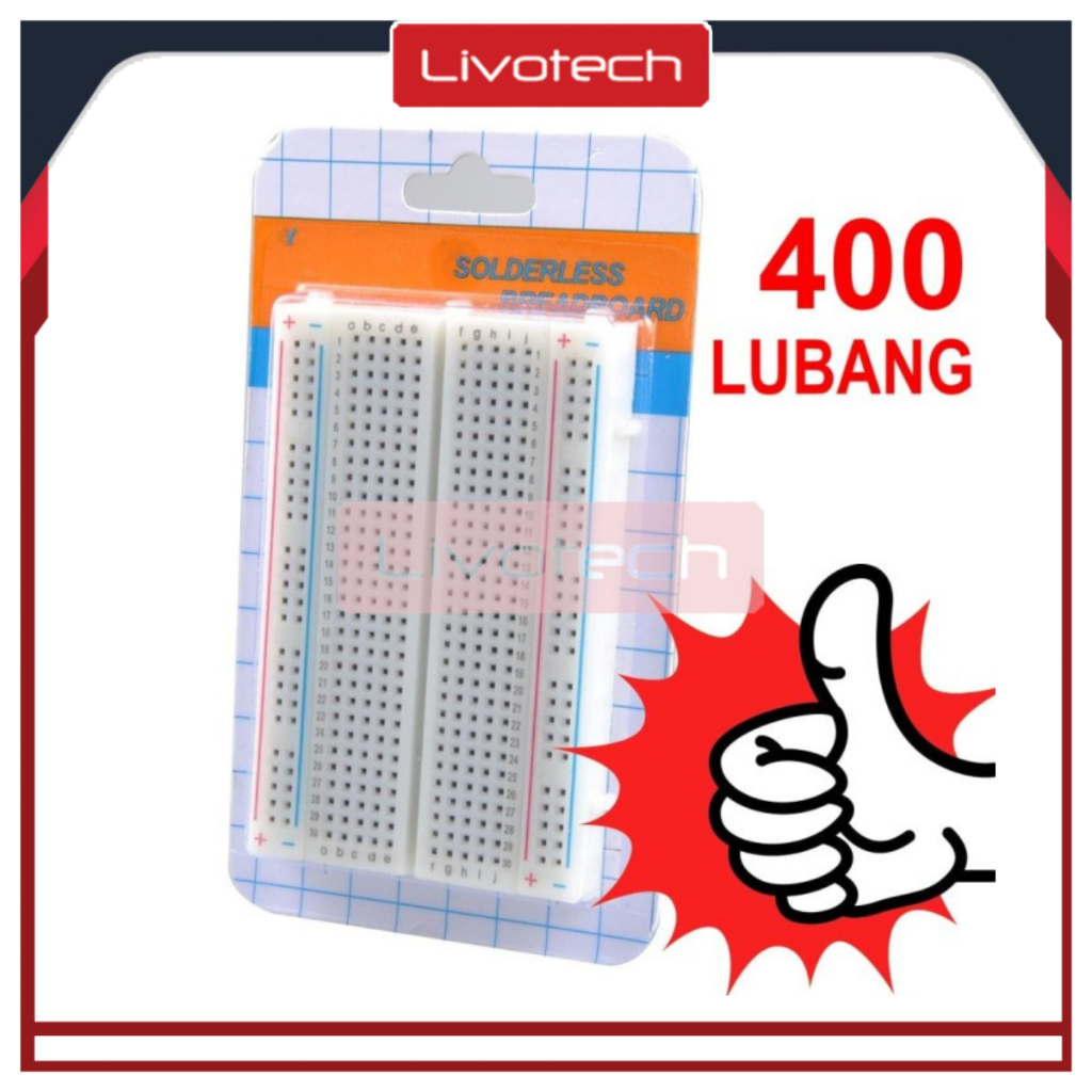 Jual Breadboard Mini 400 Lubang 8.5x5.5cm Solderless PCB utk PROJECT ...