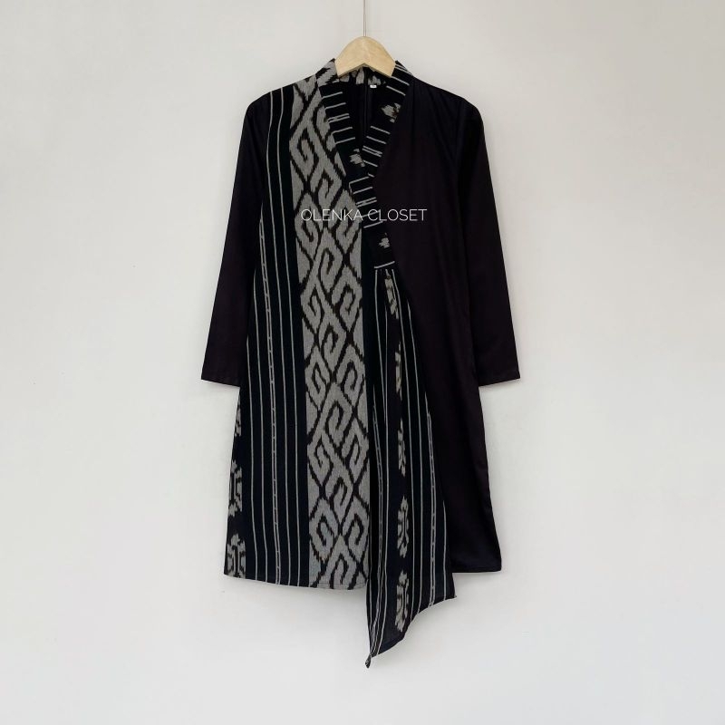 Jual Dress Tunik Tenun 21 Baju Blus Blouse Kerja Wanita Modern | Shopee Indonesia