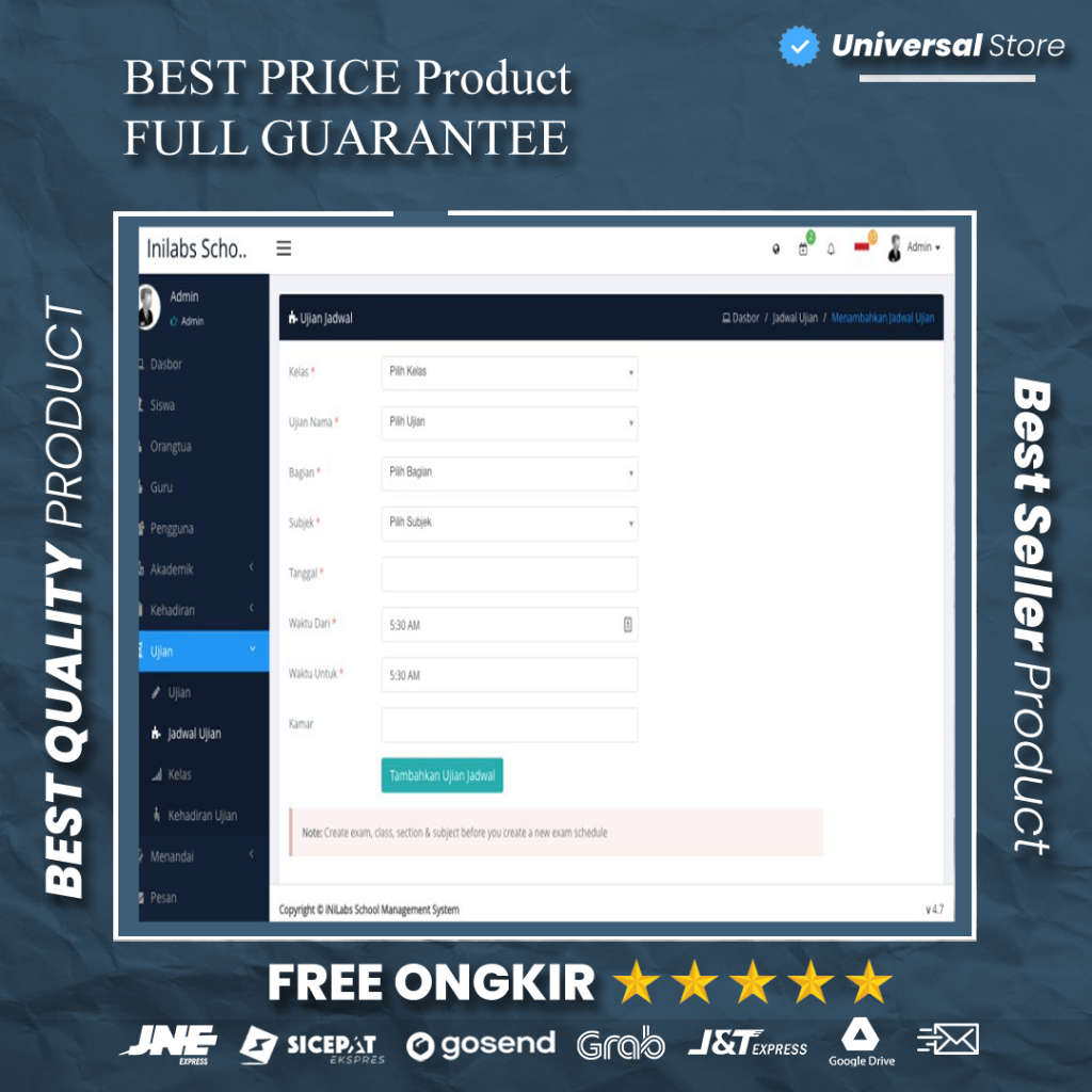 Jual Source Code Web LMS SIKAD Sekolah Lengkap Inilabs Full PHP Code Igniter CI Siap Pakai ...