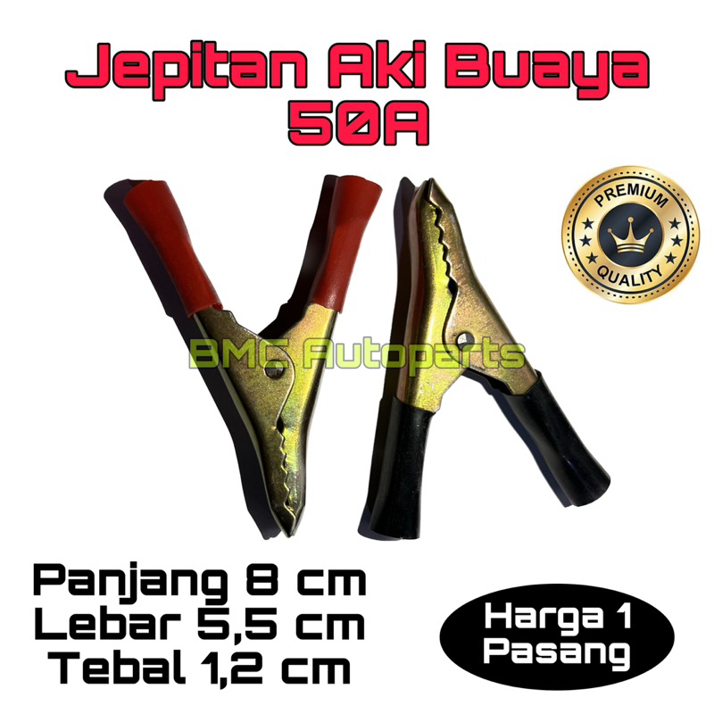 Jual Jepitan Aki 50A / Jepit Capit Accu Buaya 50A 8cm Sepasang ( 1 ...