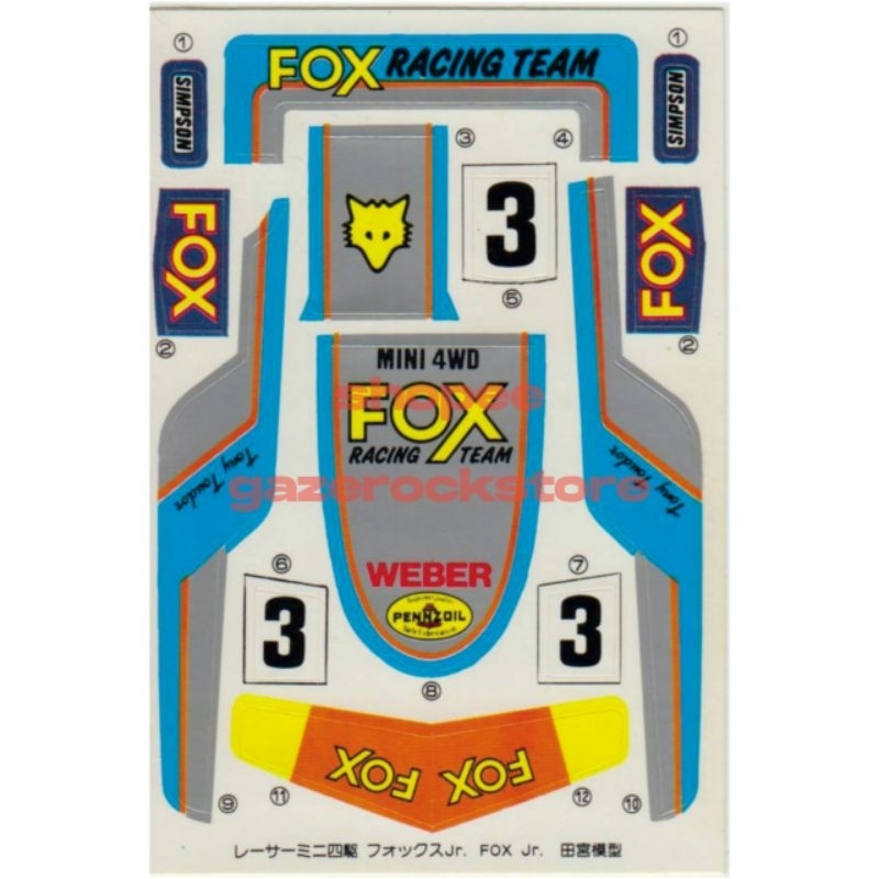 Jual Stiker Tamiya The Fox Jr. Cutting Vinyl | Shopee Indonesia