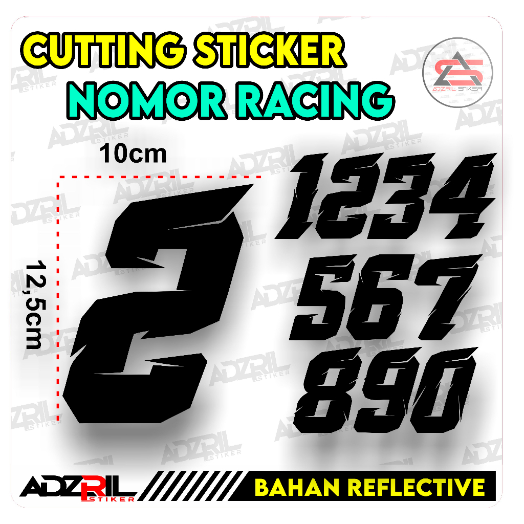 Jual STICKER CUTTING NOMOR ANGKA RACING KEREN / STIKER ANGKA / STIKER ...