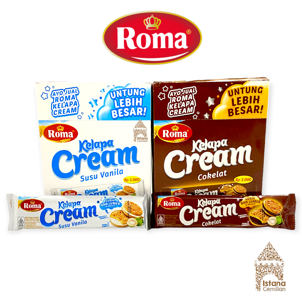 Jual Roma Kelapa Cream Cokelat / Susu Vanilla PACK (isi 12 pcs ...