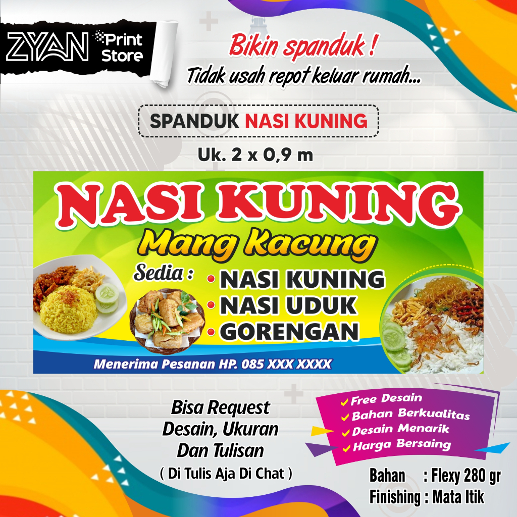 Jual SPANDUK BANNER NASI KUNING, GADO-GADO, NASI LIWET | Shopee Indonesia