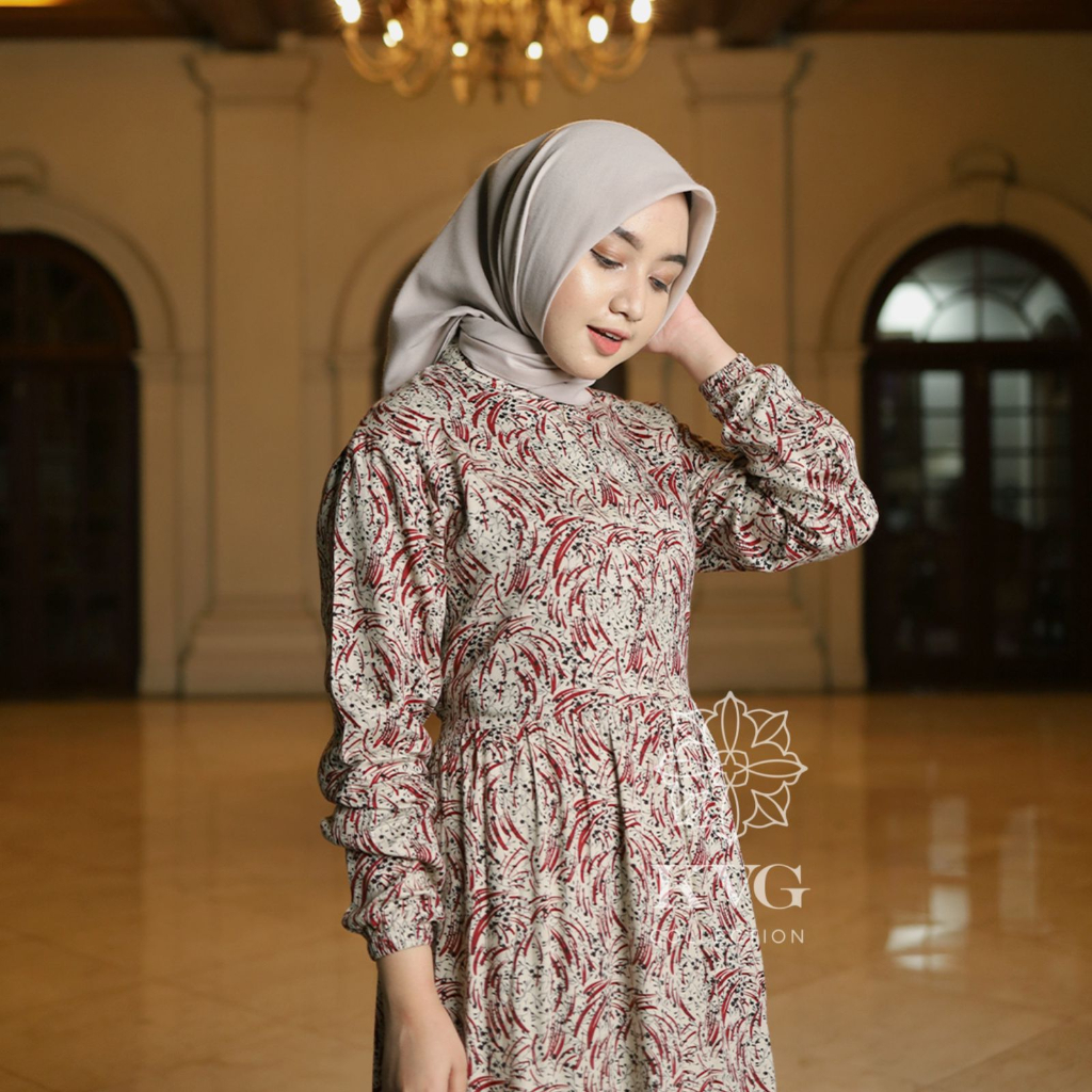 Jual KVG Modesty Gamis Rayon Dress Busui Homedress Alisyah | Shopee ...