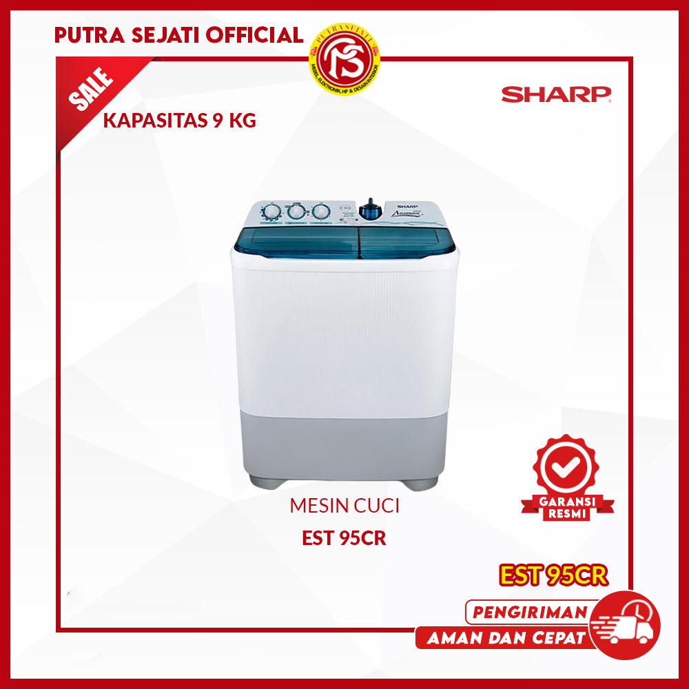Jual MESIN CUCI 2 TABUNG SHARP 9 KG TWIN TUB ES-T95CR | Shopee Indonesia