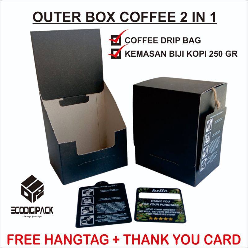 Jual KEMASAN BOX 2 IN 1 COFFEE DRIP BAG / KARDUS KOPI 250 GR FLAT ...