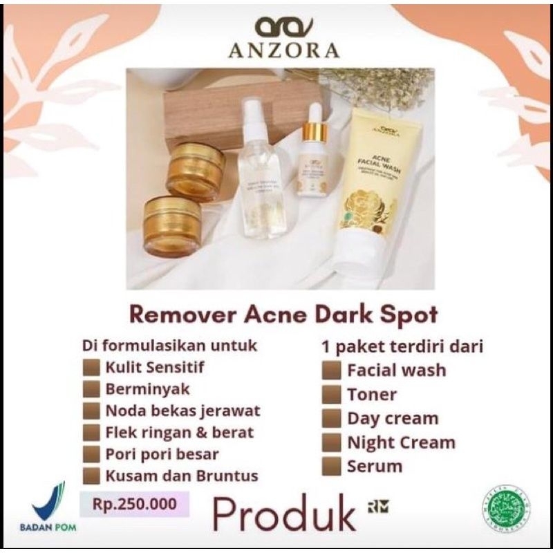Jual anzora skincare paket acne dark spot series | Shopee Indonesia