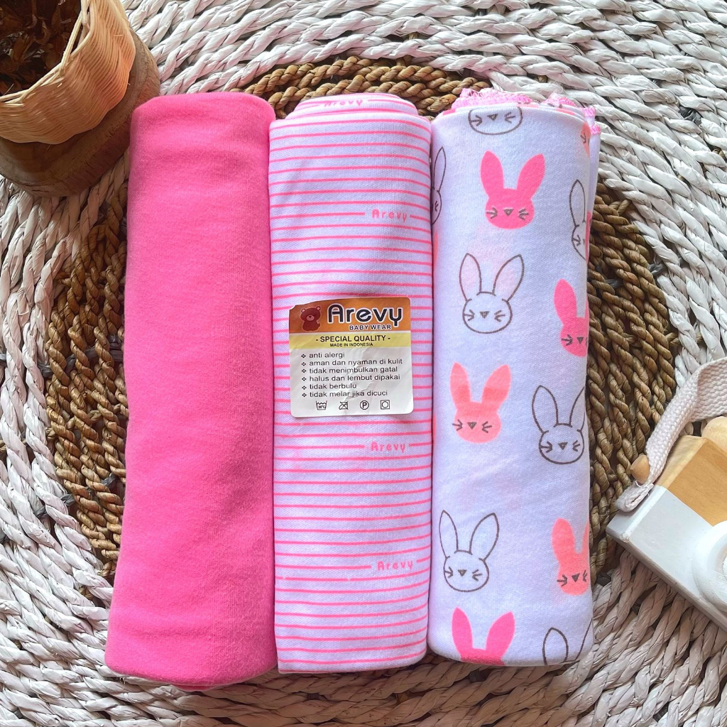 Jual Arevy Babywear 3 Pcs Bedong Bayi Seri Pink Bahan Kaos Bedong Jumbo ...