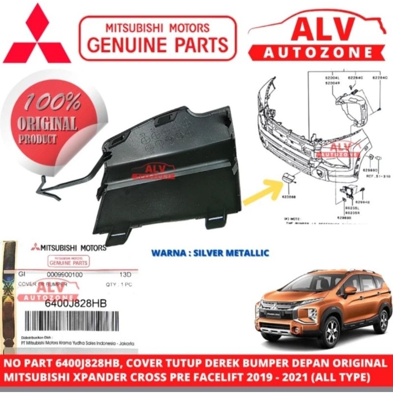 Jual COVER TOWING BUMPER DEPAN WARNA SILVER ORIGINAL MITSUBISHI XPANDER ...