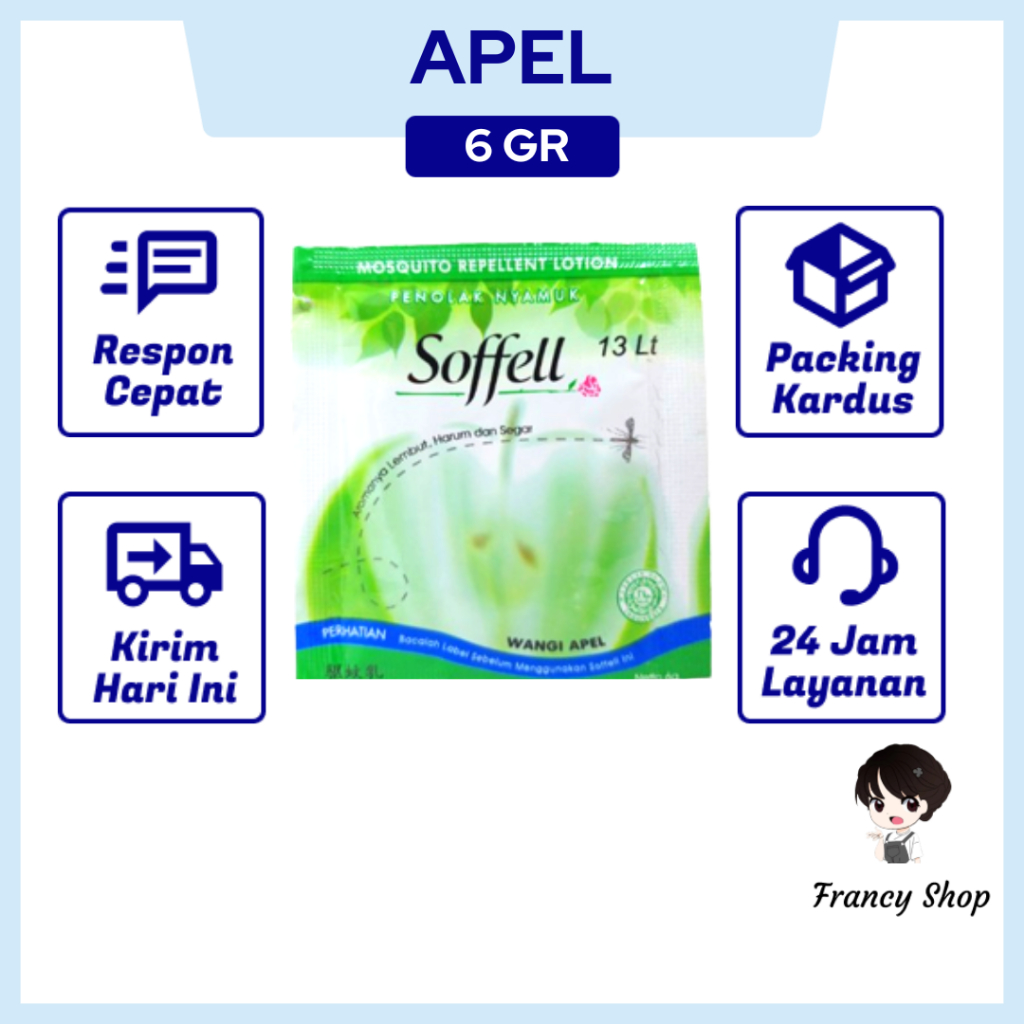 Jual Soffell Apel 6 gr Lotion Anti Nyamuk sachet | Shopee Indonesia