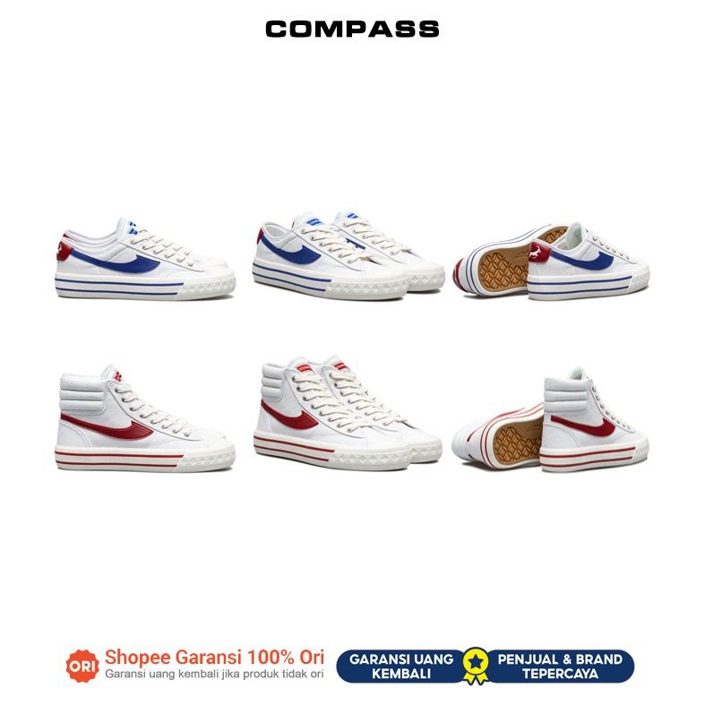 Jual [ORIGINAL NEW] Sepatu Compass Retrograde White Red/Blue | Shopee ...