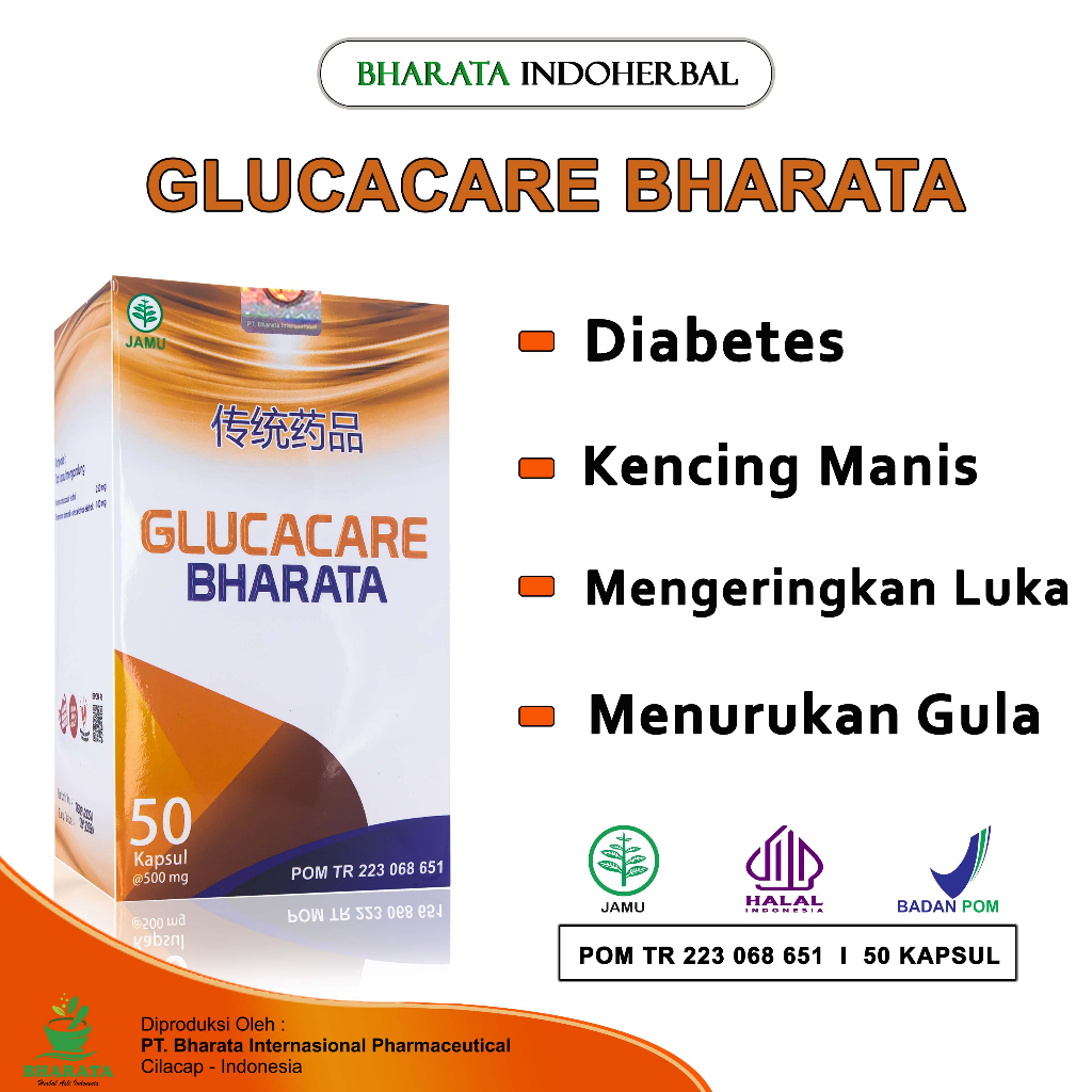 Jual Glucacare Bharata Obat Diabetes - Luka Diabetes Kencing Manis Gula ...