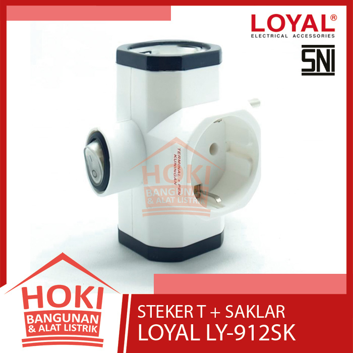 Jual STEKER T ARDE + SAKLAR LOYAL LY 912SK - Colokan 3 Cabang Tee ...