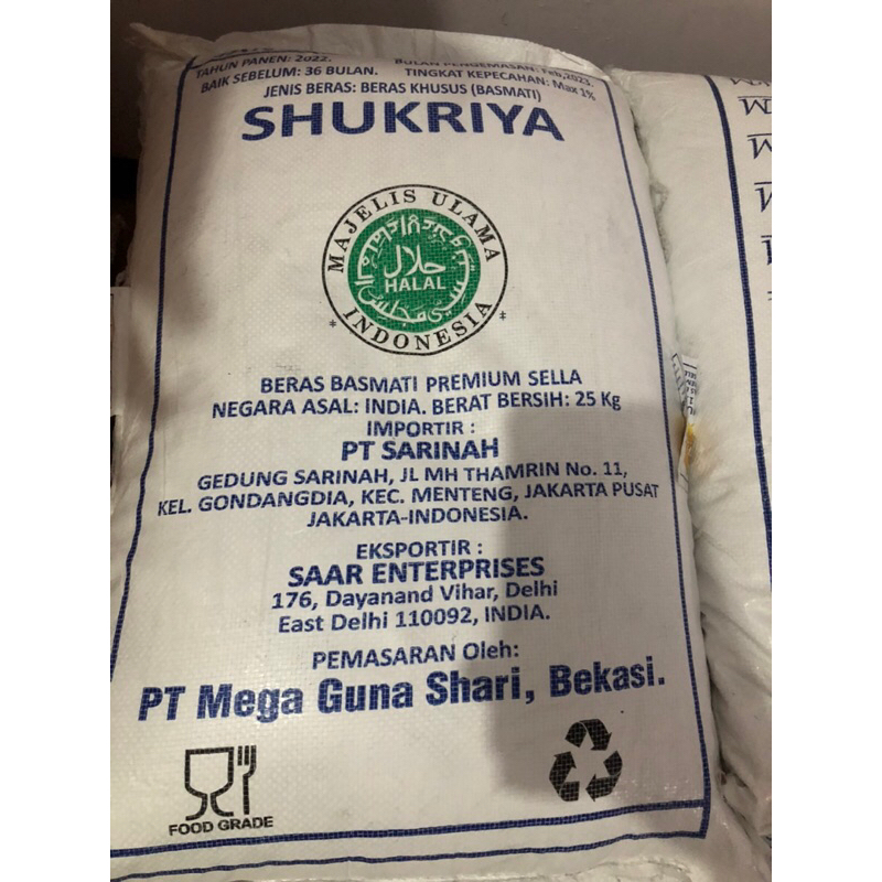 Jual BERAS BASMATI BERAS INDIA 25KG | Shopee Indonesia